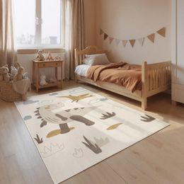 Hanse Home Kinderteppich &raquo;Dino&laquo; rechteckig 10 mm H&ouml;he Pflegeleicht, Weich, Kinderzimmer, Spielteppich, Spielunterlage beige Polypropylen B : 120cm 1 