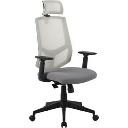 OTTO home Chefsessel &raquo;Netti, Schreibtischstuhl, hochwertige ergonomische Ausstattung&laquo; () Kopfst&uuml;tze, Armlehnen & R&uuml;ckenlehne verstellbar grau B/H/T: 