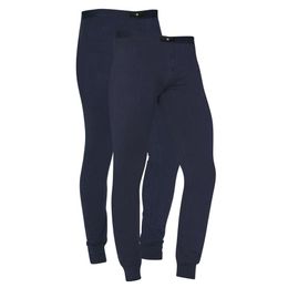 H.I.S. H.I.S Lange Unterhosen (2 St&uuml;ck) mit B&uuml;ndchen am Bein in blau | Gr.: L