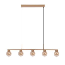 N&auml;ve n&auml;ve Pendelleuchte &raquo;Donika&laquo; G9 1 Stk. Glasschirme in amber, exkl. G9, Gestell braun beige 5, &Oslash; 12cm H: 150cm, 1 Stk.