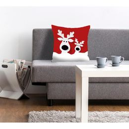 queence Dekokissen &raquo;Carolin&laquo; Kissenh&uuml;lle ohne F&uuml;llung, 1 St&uuml;ck rot Polyester B/L: 40cm x 40cm, 1 Stk.