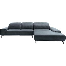 Musterring Wohnlandschaft &raquo;MR 2490 Ecksofa mit erstklassigem Sitzkomfort, Long-Life-Leder&laquo; Fu&szlig; schwarz, Sitzh&ouml;he 48cm, wahlweise mit Funktionen, Ma&szlig;e 342x207 cm 