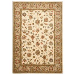 Theko Wollteppich &raquo;Royal Ziegler 503&laquo; rechteckig 14 mm H&ouml;he reine Wolle, handgetuftet, Orient-Optik, mit Bord&uuml;re beige Schurwolle B : 60cm 1 Stk., 