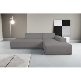 WERK2 Ecksofa &raquo;Apollo, hoher Sitzkomfort, aktuelles Design, Breite 264cm, L-Form&laquo; Puristisches Design mit maximalem Komfort grau 100% Polyester B/H/T: