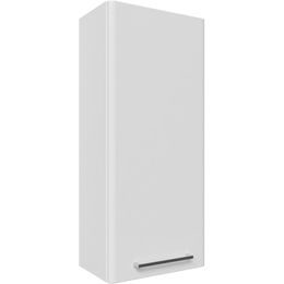 H&auml;ngeschrank &raquo;Quickset 316 Wand-Badschrank 30 cm breit, 1 T&uuml;r, 2 Einlegeb&ouml;den&laquo; Badezimmer-H&auml;ngeschrank inkl. T&uuml;rd&auml;mpfer, Griffe in Chrom Glanz wei&szlig; 