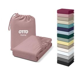 OTTO home Spannbettlaken &raquo;Cremona, Basic & Premium Qualit&auml;t mit Elasthan&laquo; Bettlaken f&uuml;r Matratzen von 20-25 cm H&ouml;he, 96% Baumwolle & 4% Elasthan rosa 