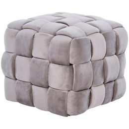 Jahnke Hocker &raquo;WEB ART S&laquo; Hocker, Couchtisch, Beistelltisch gepolstert in edler Flechtoptik grau B/H/T: 50cm x 42,5cm x 50cm, Samtstoff, Samt Taupe