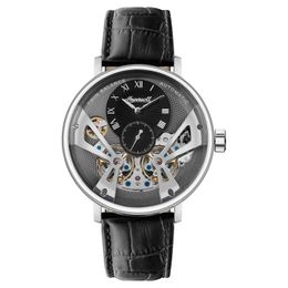 Ingersoll Herren Automatikuhr &raquo;The Tennessee&laquo; Armbanduhr, Herrenuhr, Mechanische Uhr, Lederarmband, analog schwarz Einheitsgr&ouml;&szlig;e