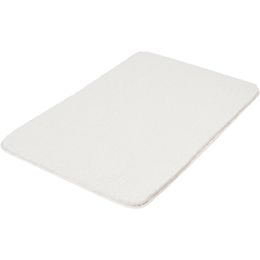 Kleine Wolke Badematte &raquo;Marco, Badvorleger, Badezimmer Teppich&laquo; H&ouml;he 20 mm rutschhemmend beschichtet fu&szlig;bodenheizungsgeeignet Badteppich, Uni Farben wei&szlig; Polyester