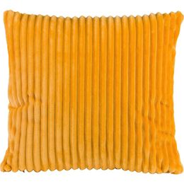 G&ouml;zze Dekokissen &raquo;Cord-Optik Dekokissen&laquo; 50x50 cm, passend zu Cord-Optik Decke, Kissenh&uuml;lle & F&uuml;llung, 1 St&uuml;ck gelb Polyester B/L: 50cm x 50cm, 1 Stk.