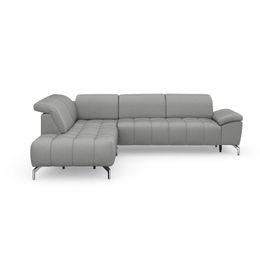Sit & More sit&more Ecksofa &raquo;Cool L-Form&laquo; wahlweise mit Kopfteilverstellung und Vorziehsitz, motorisch grau B/H/T: 272cm x 79cm x 220cm, Luxus-Microfaser 