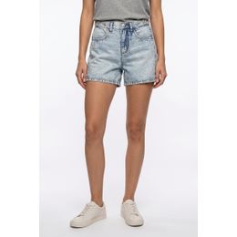 bonprix Damen Shorts, blau, Gr. 36, Obermaterial: 100% Baumwolle, Hosen, Loose Fit, aus Baumwolle, mit vorverlegter Naht