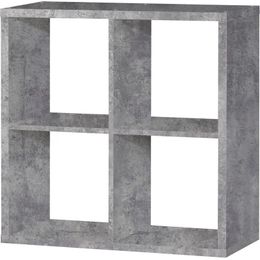 FORTE Standregal &raquo;Mauro&laquo; Fachgr&ouml;&szlig;e 33x33cm, 4 F&auml;cher grau Holzwerkstoff B/H/T: 72,7cm x 72,8cm x 32,9cm, 4 Stk. offene F&auml;cher