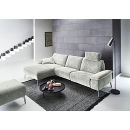 Home Affaire Ecksofa &raquo;Bellini L-Form&laquo; teilmotorische Relaxfunktion an 1 Element, klappbare Armlehnen grau Chenille (59, 7% Polyester, 34, 4% Polyacryl