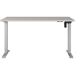 Germania Schreibtisch &raquo;Boras&laquo; Breite 120/140/160/180 cm, Metallgestell, elektrisch h&ouml;henverstellbar silber B/H/T: 140cm x 120cm x 80cm, Gestellfarbe 