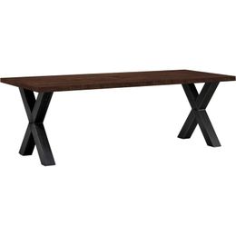 OMG Design Esstisch &raquo;Formula&laquo; 1 Stk. tlg. Hochwertige Melamin-Tischplatte mit Metallgestell braun B/H/T: 220cm x 77cm x 100cm