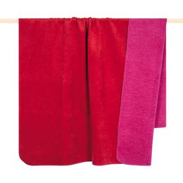 Pad Wohndecke &raquo;Hobart&laquo; Made in Europe, Wendefunktion, Uni Farben, 150x200 cm rot Mischgewebe B/L: 150cm x 200cm