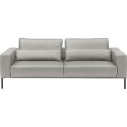 Musterring 3-Sitzer &raquo;JustB!PM100, 242 cm breit, aus hochwertigem Leder&laquo; XL-Sofa, wahlweise mit Nierenkissen und mot. Sitzauszug, Fu&szlig; schwarz grau 100% Leder B/H/