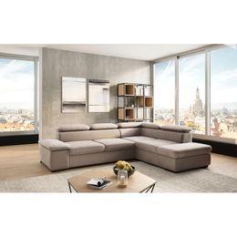 Sit & More sit&more Ecksofa &raquo;Alcudia L-Form&laquo; mit Armteilverstellung, optional Kopfteilverstellung & Schlaffunktion grau 100% Polyester B/H/T: 272cm x 73cm x 