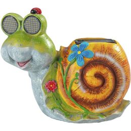 Maximex LED Dekofigur &raquo;Modell Blinky Eyes Schnecke&laquo; Warmwei&szlig; solarbetriebene Gartenfigur mit leuchtenden Augen, f&uuml;r Garten & Balkon bunt H: 18,5cm