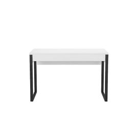 OTTO home Schreibtisch &raquo;Moid, Computertisch im modernen Design,&laquo; Breite 120/140/160 cm, mit Metallbeinen & Schublade schwarz-wei&szlig; B/H/T: 120cm x 77cm 