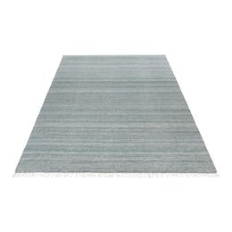 Obsession Teppich &raquo;My Nador 565&laquo; rechteckig 2 mm H&ouml;he meliert, mit Fransen, In- und Outdoor geeignet blau Polyethylen (PE) B : 120cm 1 Stk., 2mm, L: 170cm