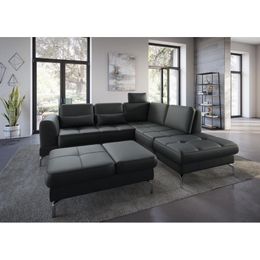 Sit & More sit&more Hocker &raquo;Bendigo&laquo; mit Klappfunktion, Bodenfreiheit 15 cm, wahlweise in 2 Fu&szlig;farben schwarz B/H/T: 114cm x 45cm x 71cm, NaturLEDER ,mit 
