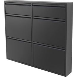 SPINDER DESIGN Schuhschrank &raquo;Billi&laquo; Metall, Breite 98 cm schwarz Metall B/H/T: 98cm x 86cm x 15cm