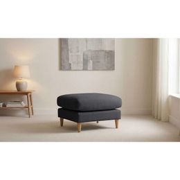 OTTO home Pouf &raquo;Finnian&laquo; Polsterhocker 70x70 cm, Chenille, Massivholzf&uuml;&szlig;e Holz teilmassiv B/H/T: 70cm x 47cm x 70cm, Chenille