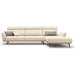 Creation BY ROLF BENZ Ecksofa &raquo;CR.460, Design-Sofa der Extraklasse, verstellbare R&uuml;ckenlehne, L-Form&laquo; Sockel in Eiche, Winkelf&uuml;&szlig;e in Umbragrau, Breite