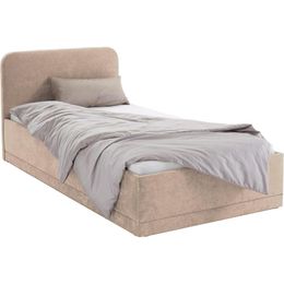 Westfalia Schlafkomfort Polsterbett inkl. Bettkasten bei Ausf&uuml;hrung mit Matratze beige Bezug Bett: wahlweise Microfaser (100% Polyester), Strukturstoff (77% Polyester, 23% 