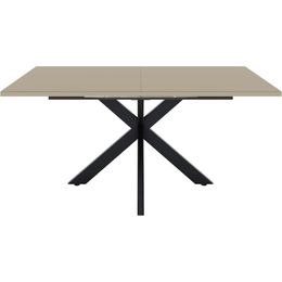 M&auml;usbacher Esstisch &raquo;Vitrum&laquo; Esstisch ausziehbar auf 210 cm, eckige Tischform, Gestell Sternform beige B/H/T: 210cm x 75cm x 90cm, Synchronauszug