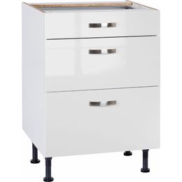 KOCHSTATION Unterschrank &raquo;KS-Cara&laquo; Breite 60 cm, mit Vollausz&uuml;gen und Soft-Close-Funktion wei&szlig; wei&szlig;, B/H/T: 60cm x 87cm x 58,4cm