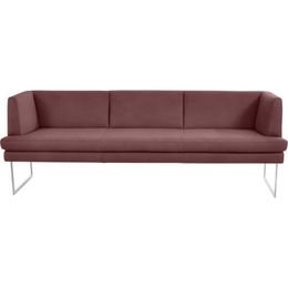 K+w Komfort & Wohnen K+W Komfort & Wohnen Polsterbank &raquo;Cube&laquo; Hammerkissenoptik, 2 Breiten, Hochkantkufe in Edelstahloptik rot B/H/T: 229cm x 82cm x 67cm, Leder CLOUD