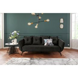 Home Affaire 3-Sitzer &raquo;Baggio&laquo; Zierkissen inklusive grau B/H/T: 236cm x 80cm x 103cm, Veloursstoff