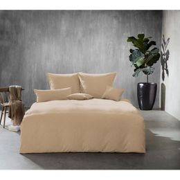 Fleuresse Bettw&auml;sche &raquo;Lech UNI&laquo; 3 Stk. Edelflanell, Baumwolle, in Gr. 135x200, 155x220, 200x200cm beige Flanell, Obermaterial: 100% Baumwolle B/L: 