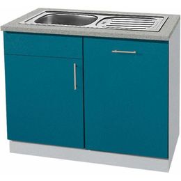 Wiho-K&uuml;chen wiho K&uuml;chen Sp&uuml;lenschrank &raquo;Kiel&laquo; 110 cm breit, inkl. T&uuml;r/Griff/Sockel f&uuml;r Geschirrsp&uuml;ler blau B/H/T: 110cm x 85cm x 60cm, T&uuml;ren: 2 Stk.