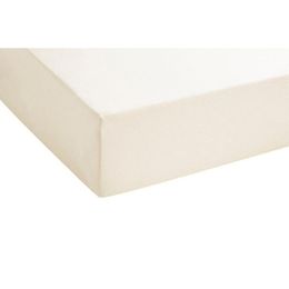 Biberna Spannbettlaken &raquo;Tobias&laquo; aus Jersey mit Rundumgummizug und kochfest beige Jersey, Obermaterial: 50% Baumwolle, 50% Polyester 1 Stk., Jersey, 90-100x190