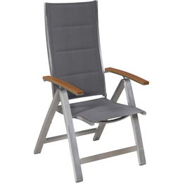 Merxx Gartensessel &raquo;San Remo&laquo; 1 Stk. tlg. Aluminiumgestell in geb&uuml;rsteter Optik Bezug: 70% Kunststoff, 30% Polyester B/H/T: 60cm x 117cm x 70,5cm