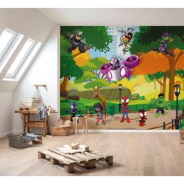 Komar Fototapete &raquo;Digitaldruck Vlies - Spidey Scavenger Hunt - Gr&ouml;&szlig;e 300 x 250 cm&laquo; bedruckt glatt Kinderzimmer bunt Vlies Rollen: 1