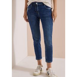 Cecil Damen Slim-fit-Jeans "Style Scarlett", blau, Gr. 32, Denim/Jeans, Obermaterial: 89% Baumwolle, 8% Polyester, 3% Elasthan. Futter: 52%