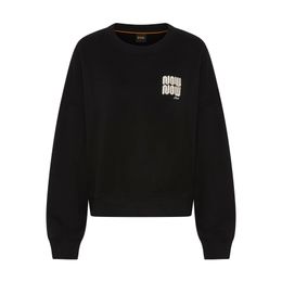 BOSS Orange Damen Sweatshirt "Ever Premium Damenmode", schwarz, Gr. XL, unifarben, Sweatware, Obermaterial: 100% Baumwolle, Sweatshirts, im Oversize
