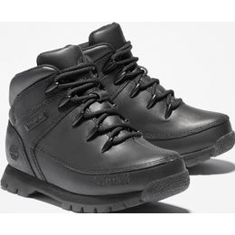 Timberland M&auml;dchen Schn&uuml;rboots "EURO SPRINT - MID LACE BOOT", Gr. 36, schwarz, Leder, Schuhe, Winterstiefel, Schn&uuml;rstiefel, Winterschuhe