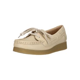 Clarks Damen Schn&uuml;rschuh "Wallabee EVO Sea", Gr. 36, beige, Leder, Schuhe, mit angenehmer Sohle