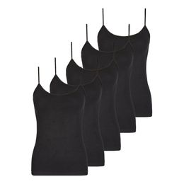 Nina von C. Damen Achseltop "5er Pack Tr&auml;gerhemd Daily", Gr. 42, schwarz, Obermaterial: 100% Baumwolle CO., Unterhemden