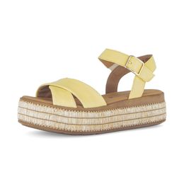 Gabor Damen Sandalette, Gr. 41, gelb, Nappaleder, unifarben, Schuhe, Plateau, Sommerschuh, mit hochem Tragekomfort