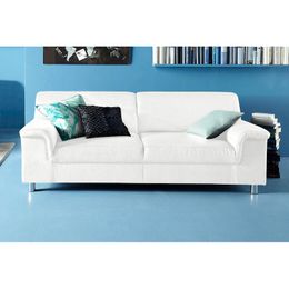 Home Affaire 2,5-Sitzer &raquo;Jamie zeitlos elegant, klares Design, komfortabel&laquo; wei&szlig; B/H/T: 190cm x 72cm x 80cm, Luxus-Kunstleder, ohne Funktion