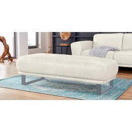 W.Schillig Hocker &raquo;montanaa&laquo; mit Metallkufen in Silber matt, Breite 141 cm wei&szlig; B/H/T: 141cm x 42cm x 61cm, Longlife Xtra-Leder Z59