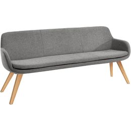 Musterring Essbank &raquo;Tavia&laquo; Stativgestell aus Eiche bianco massiv, Breite 180, 200 oder 220 cm grau 100% PES B/H/T: 180cm x 87cm x 66cm, Chenille