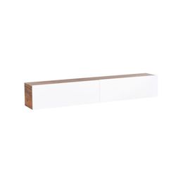 Beliani TV-Schrank GLADSTONE in Wei&szlig;/Braun - (W) 180 x (H) 30 x (L) 32 cm | Gr.: onesize